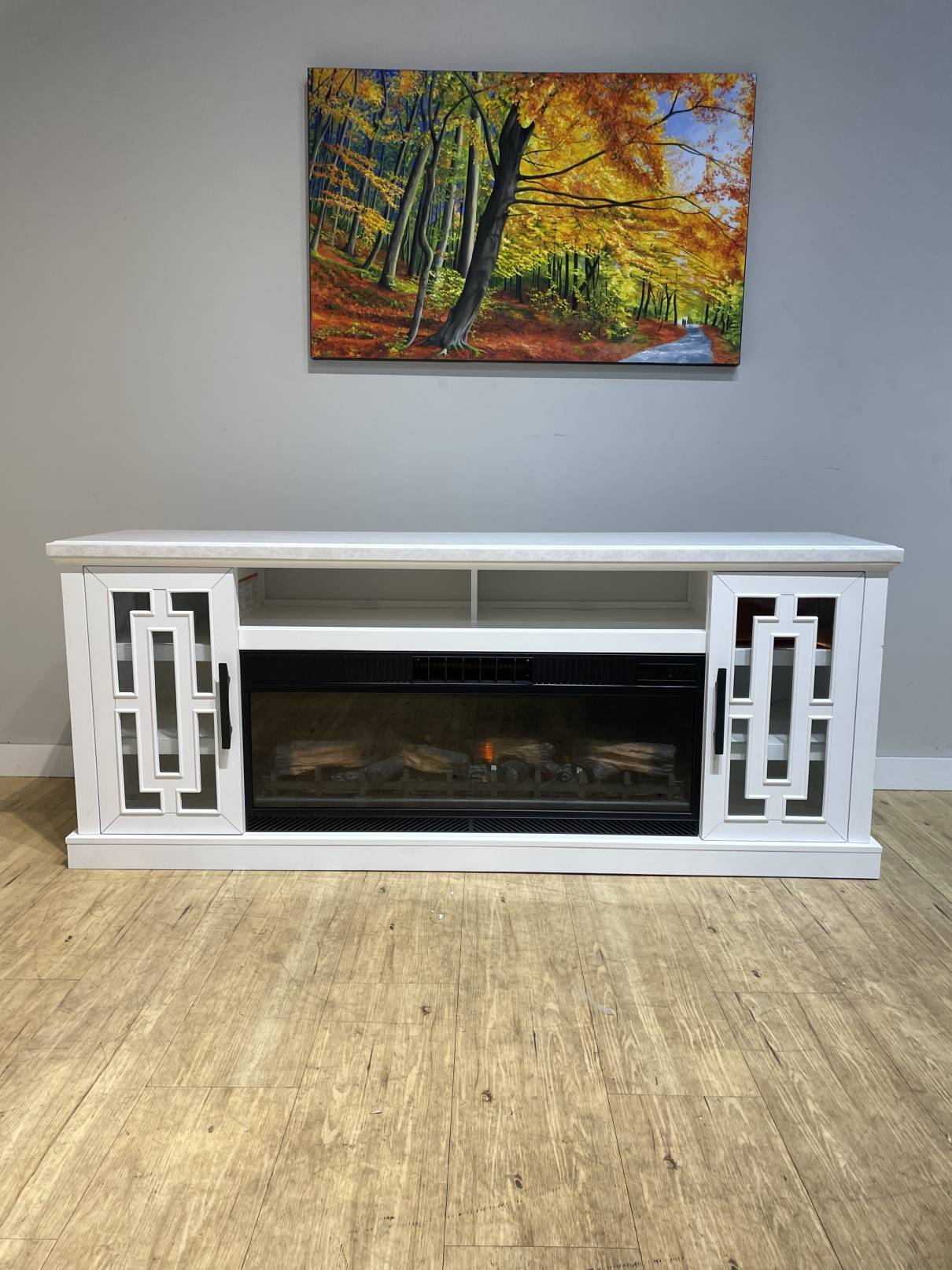 Tresanti Kerrigan TV Console with ClassicFlame CoolGlow 2 in 1 Electric Fireplace and Fan